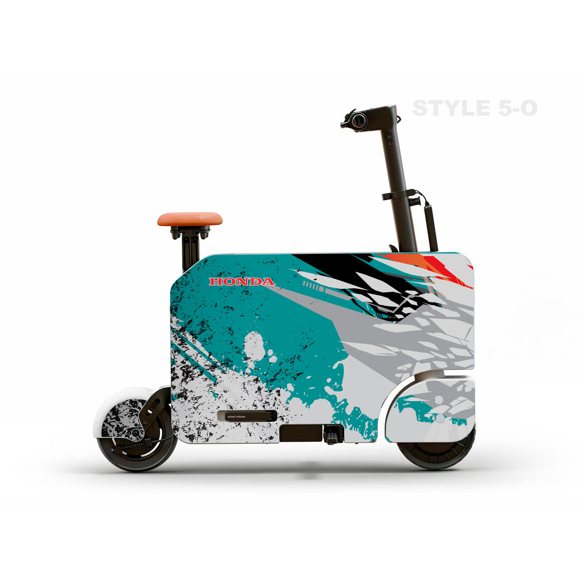 Honda Motocompacto Skin | Graphic Overlay | Teal Grey Retro Abstract ...